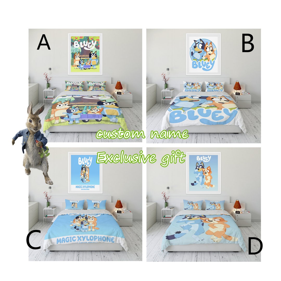 Bluey Quilt Cover Soft Three-piece Bedding Set Custom Fashion - Etsy UK