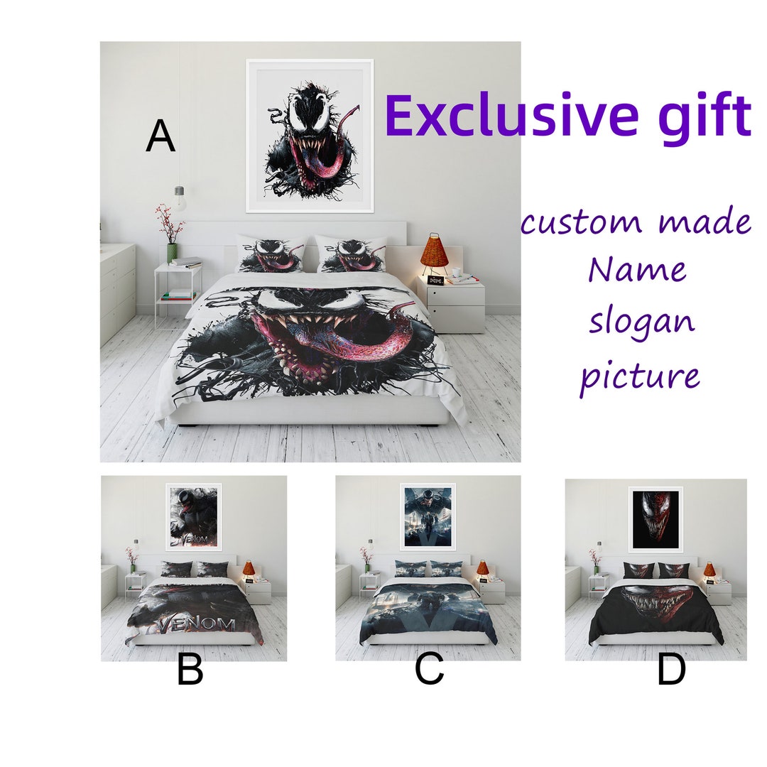 Venom Quilt Cover Soft Three-piece Bedding Set Custom Fashion - Etsy