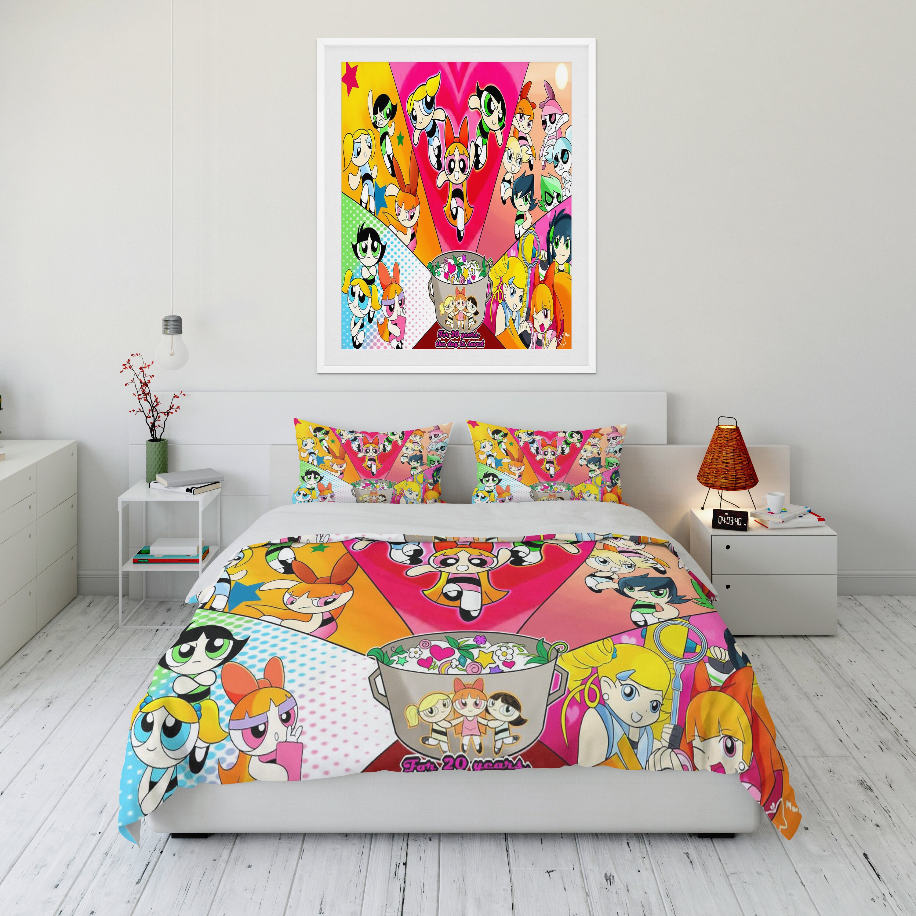 The Powerpuff Girls Quilt Cover Soft Three-piece Bedding Set - Etsy