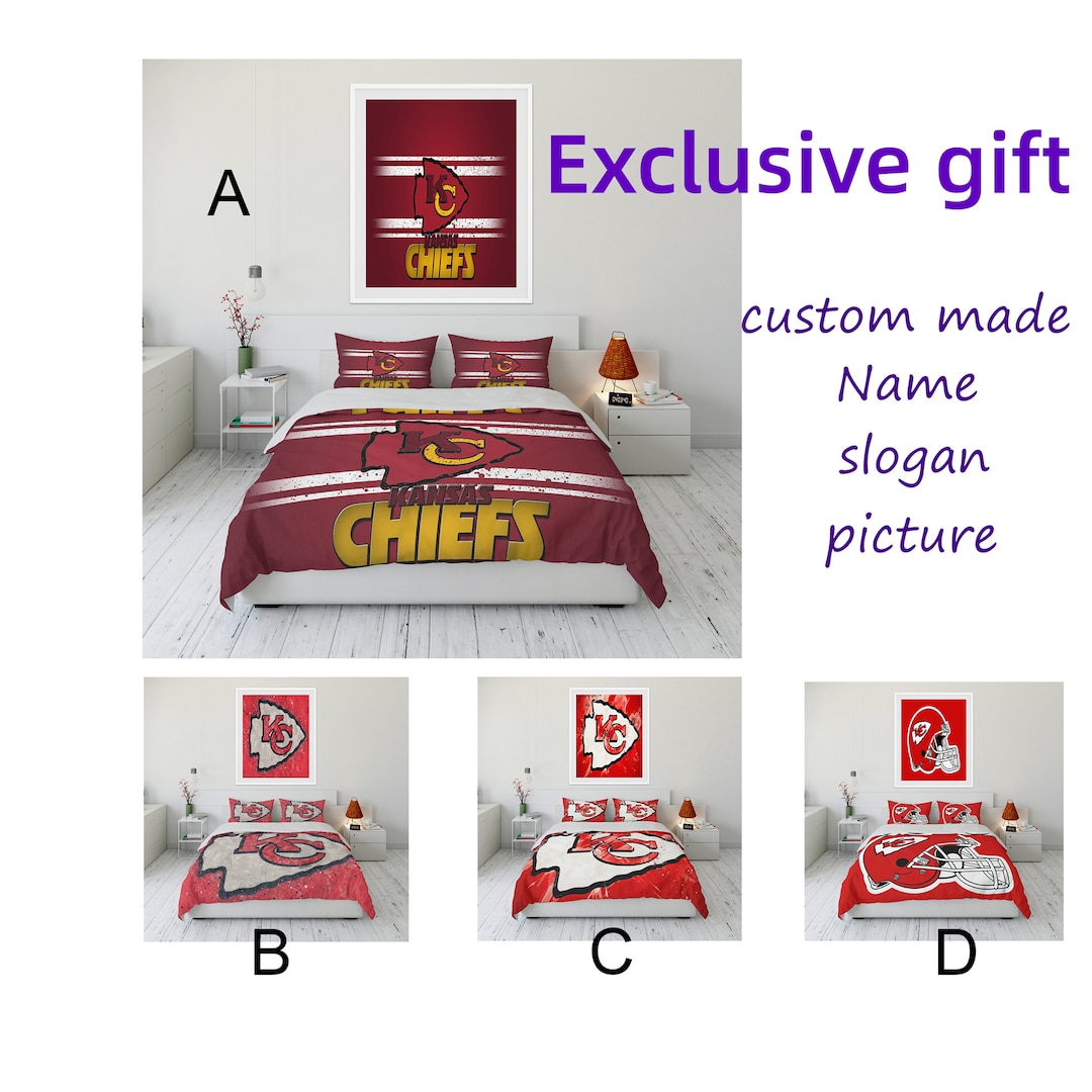 Kansas City Chiefs Quilt Cover Soft Three-piece Bedding Set - Etsy