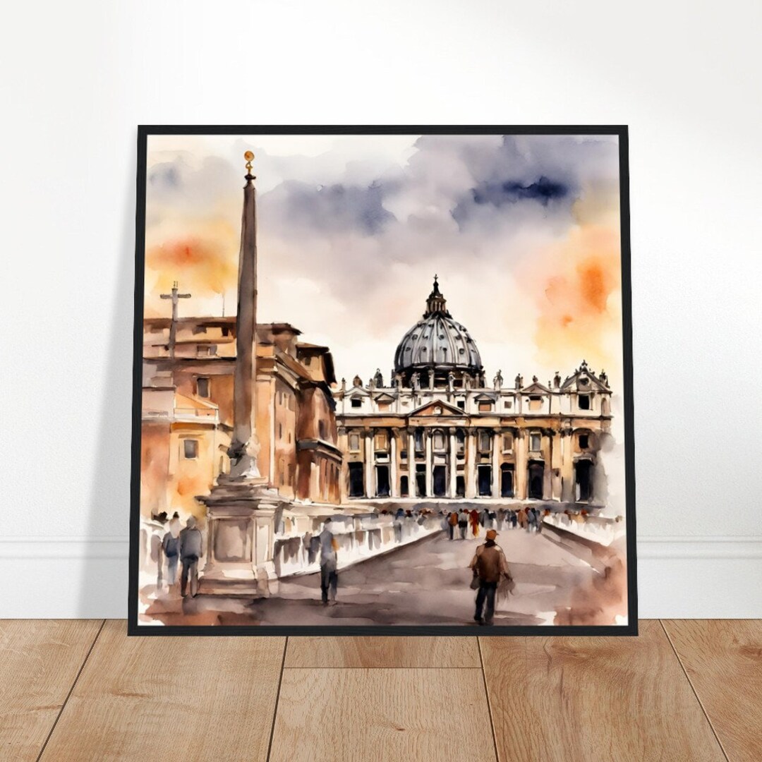 St. Peter's Basilica Art, St. Peter's Basilica Painting, St. Peter's ...
