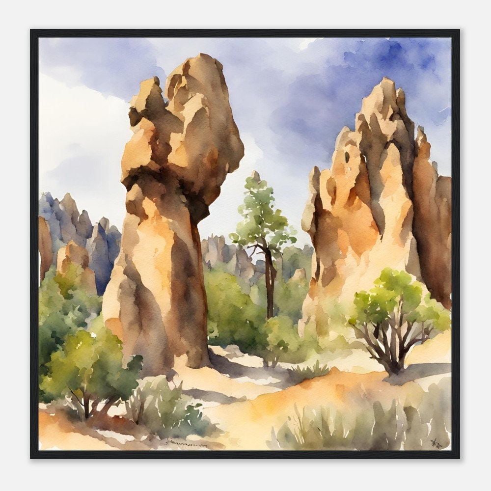 Pinnacles National Park Art, Pinnacles Painting, Pinnacles Watercolor ...