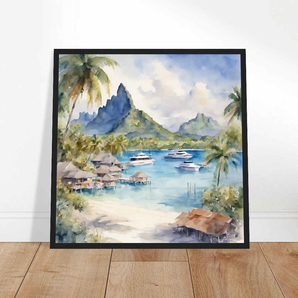 Bora Bora Art Bora Bora Painting Bora Bora Watercolor Art - Etsy