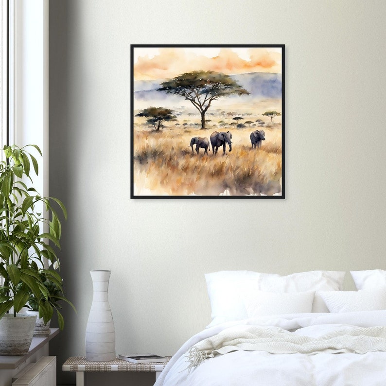 Maasai Mara Art, Maasai Mara Painting, Maasai Mara Watercolor Art ...
