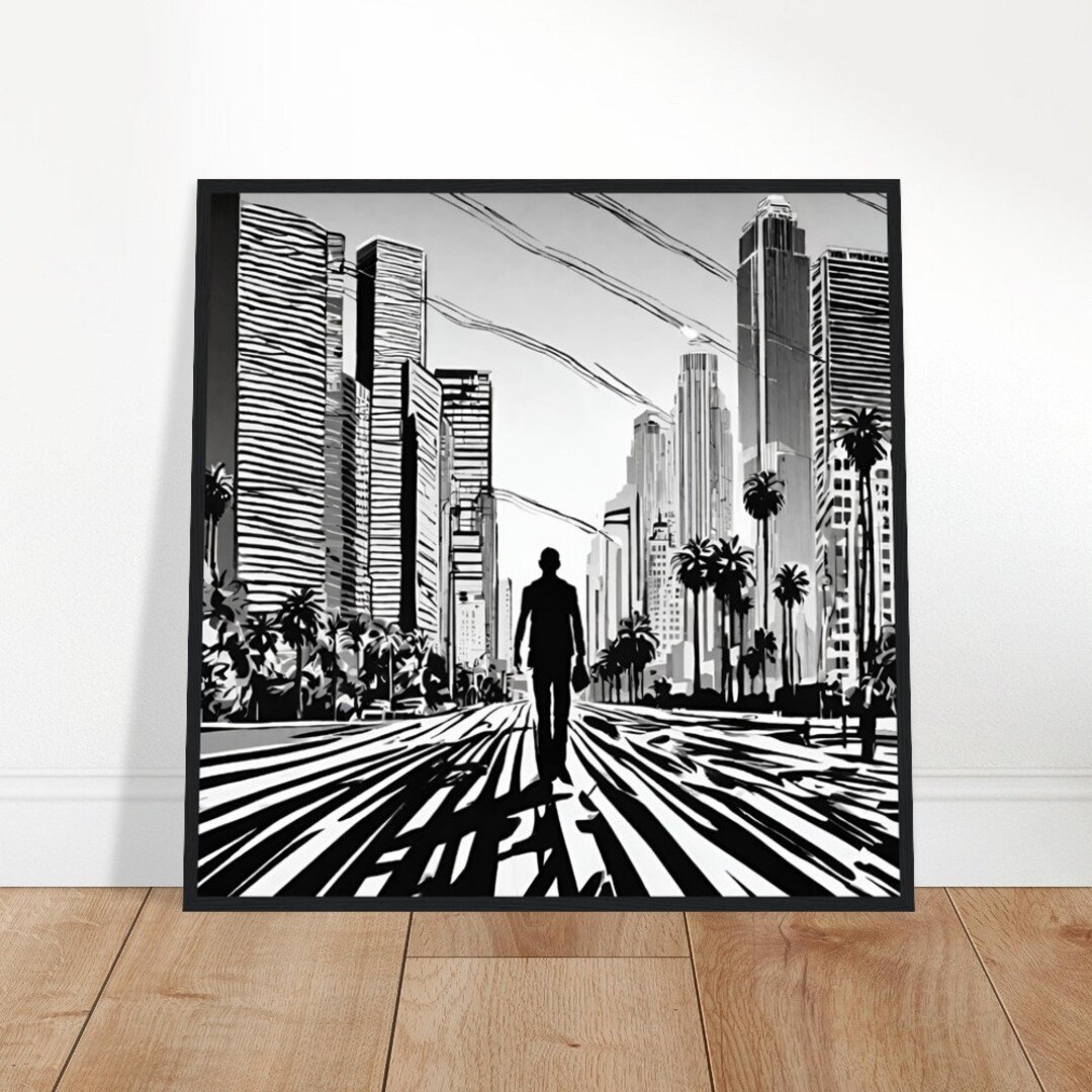 Los Angeles Art, Los Angeles Painting, Los Angeles Line Art, Line Art ...