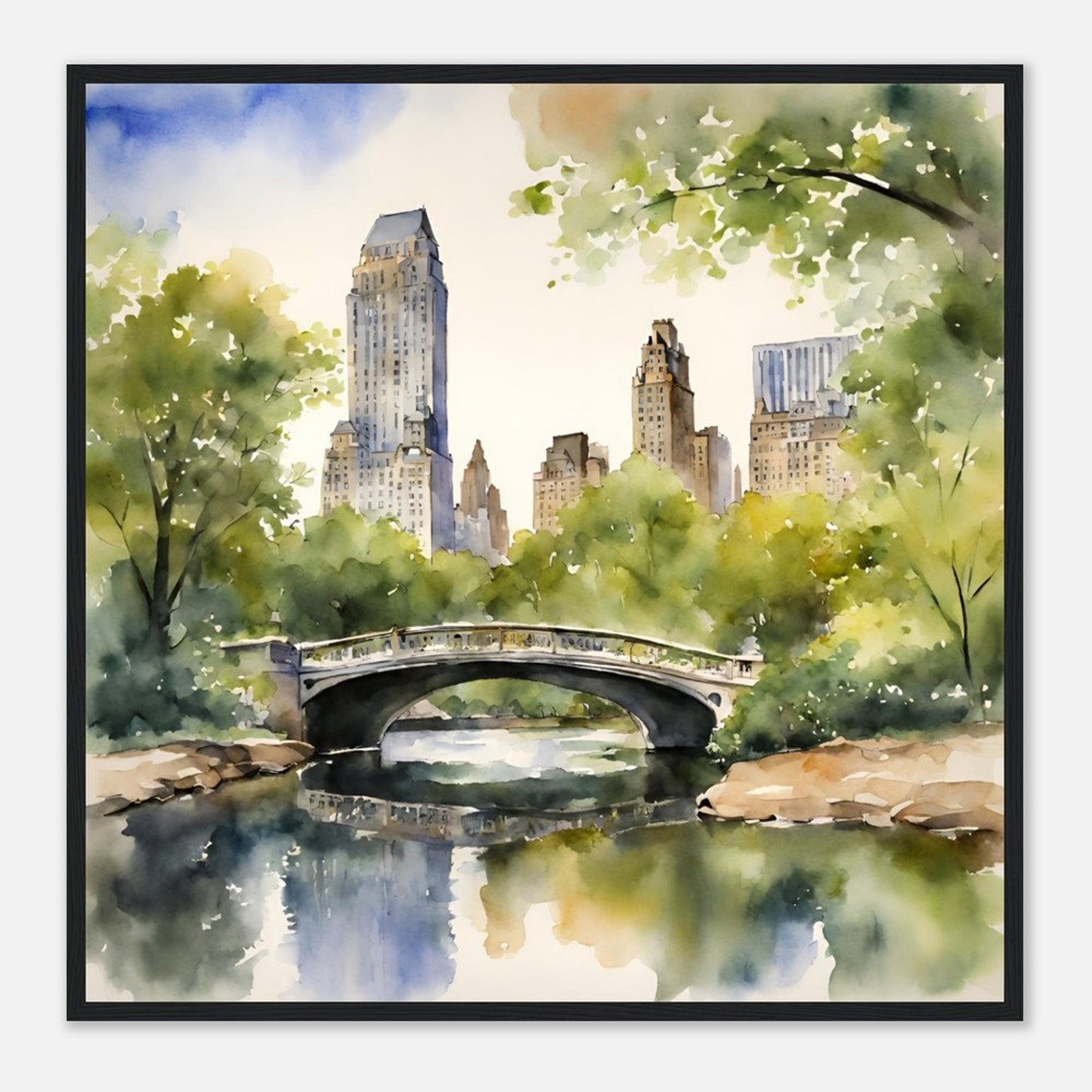 Central Park Art, Central Park Painting, Central Park Watercolor Art ...