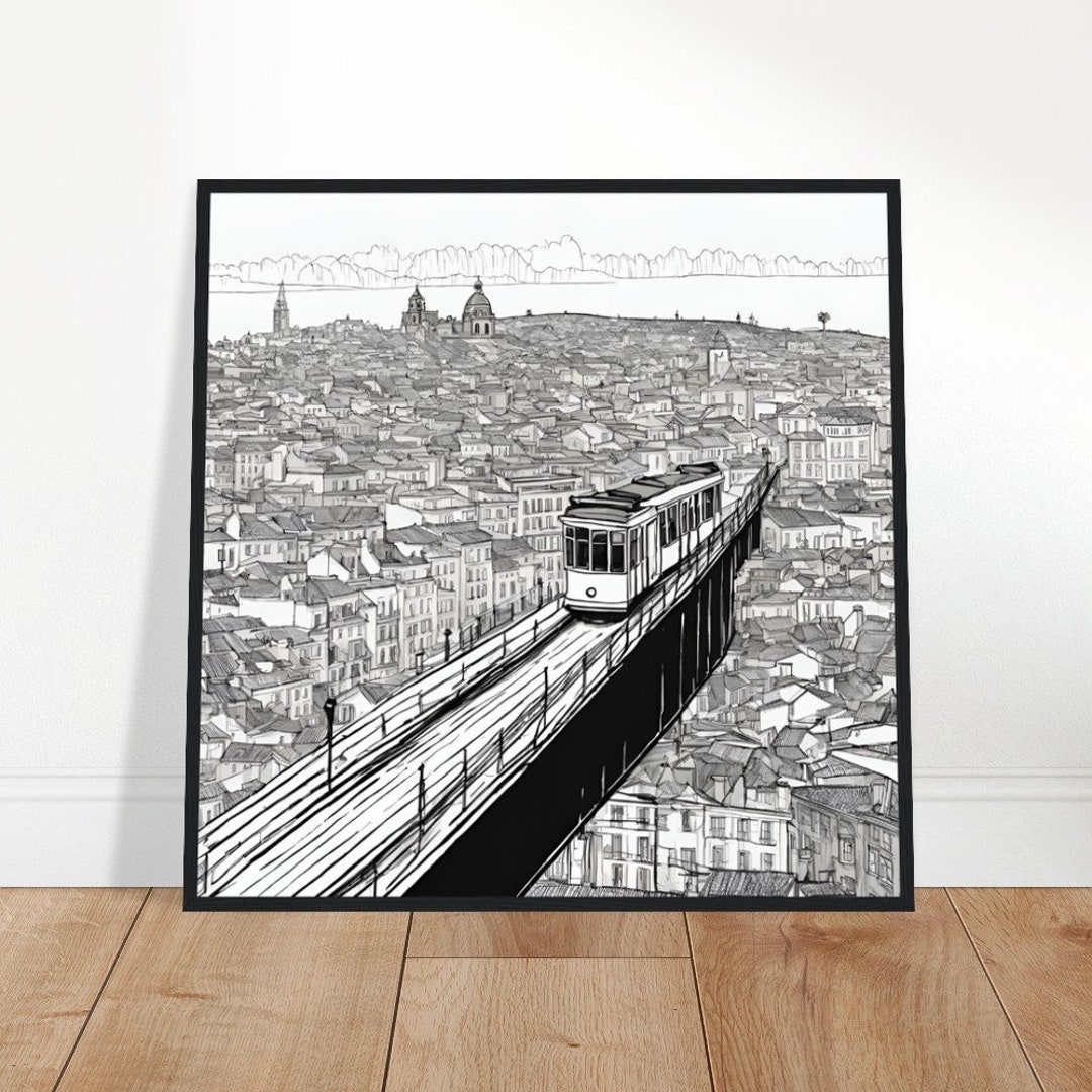 Lisbon Art, Lisbon Painting, Lisbon Line Art, Line Art Painting, Line ...