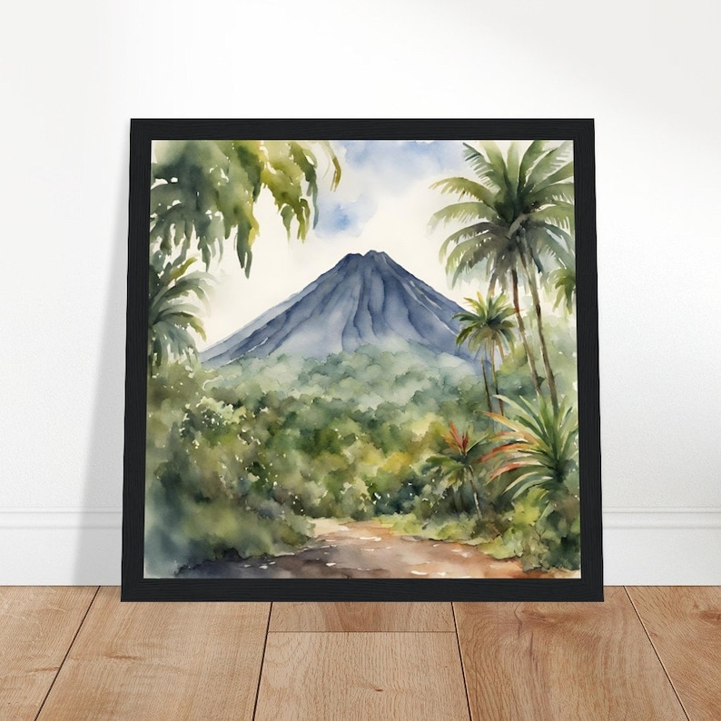 Arenal Volcano Art, Arenal Volcano Painting, Arenal Volcano Watercolor ...