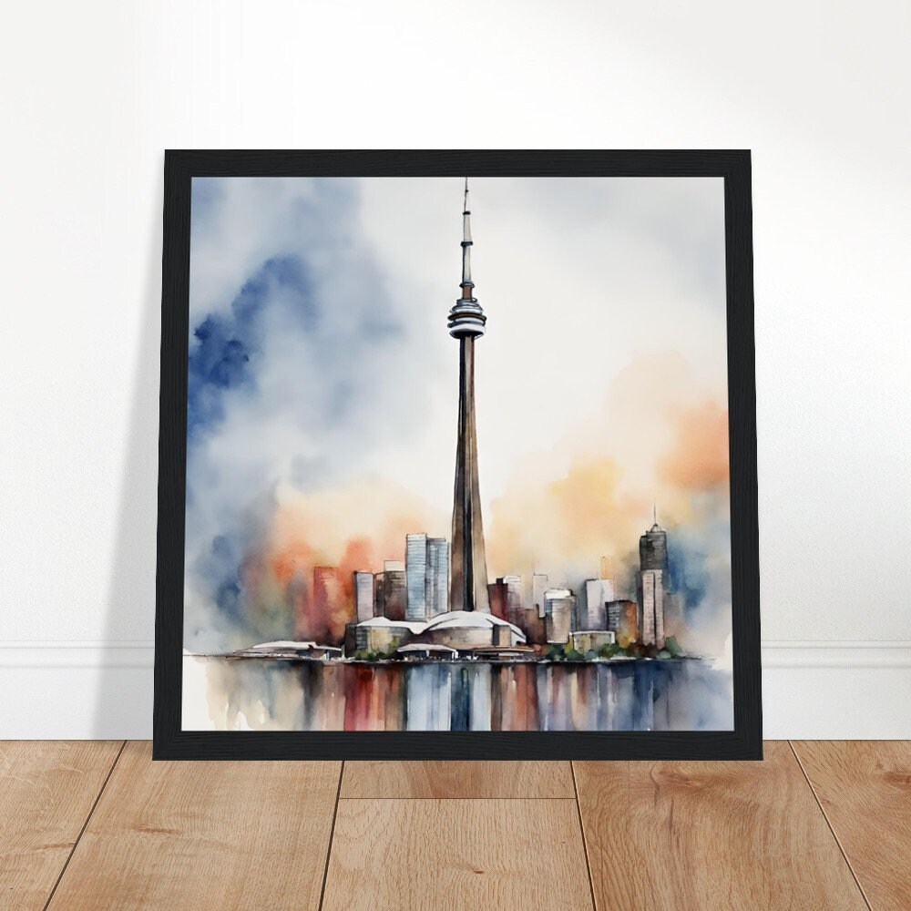 CN Tower Art, CN Tower Painting, CN Tower Watercolor Art, Watercolor ...