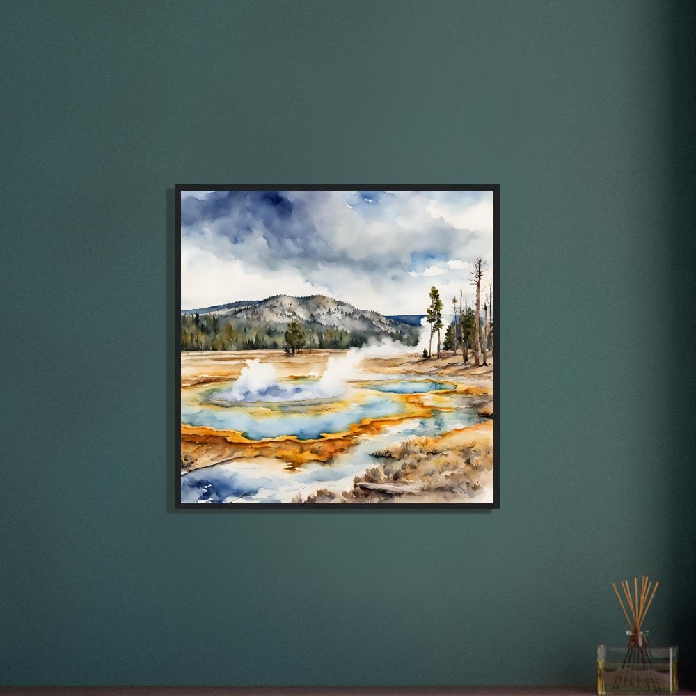 Yellowstone National Park Art, Yellowstone Painting, Yellowstone ...