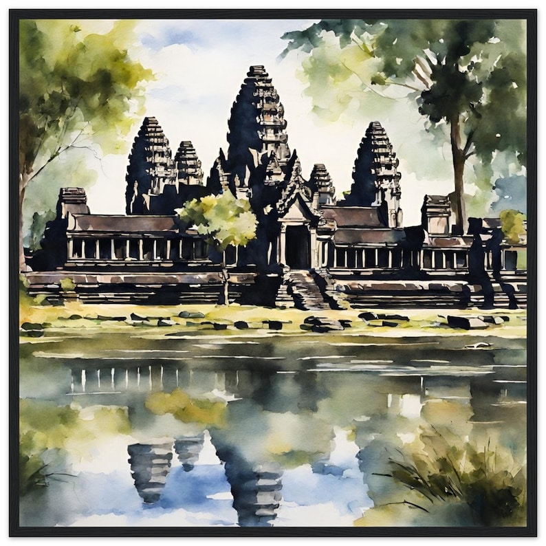 Angkor Wat Art, Angkor Wat Painting, Angkor Wat Watercolor Art ...