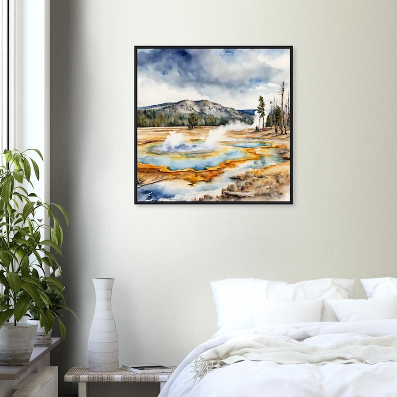 Yellowstone National Park Art, Yellowstone Painting, Yellowstone ...