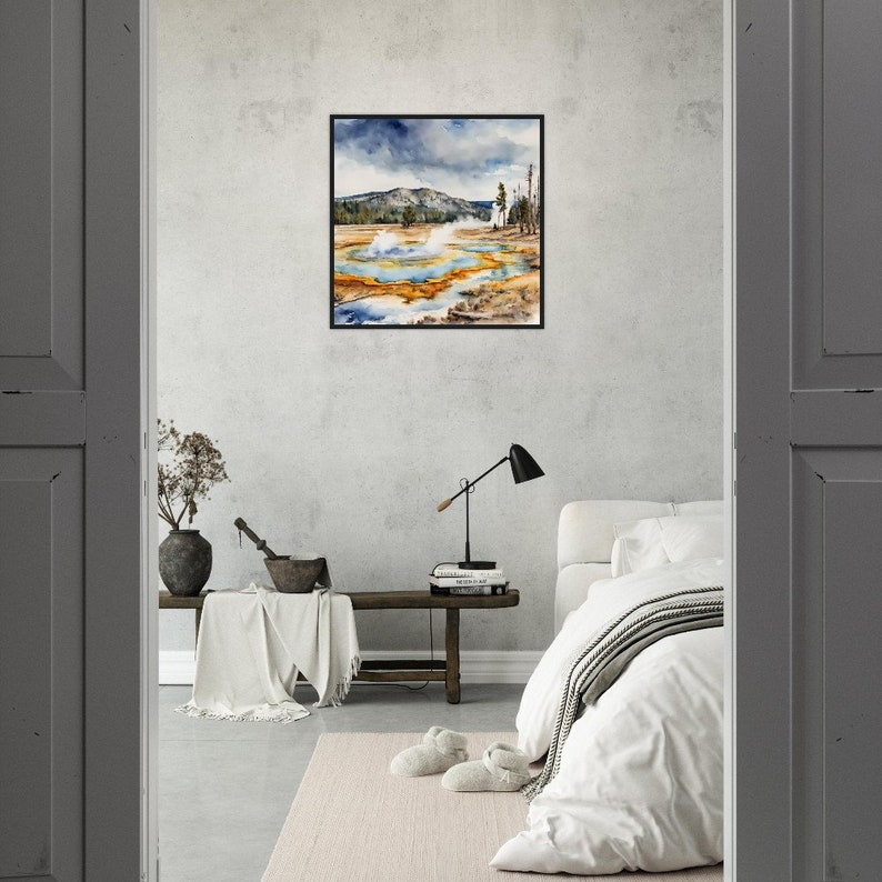 Yellowstone National Park Art, Yellowstone Painting, Yellowstone ...