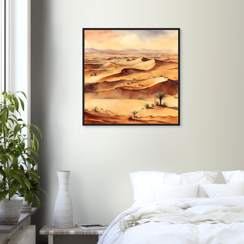 Sahara Desert Art, Sahara Desert Painting, Sahara Desert Watercolor Art ...