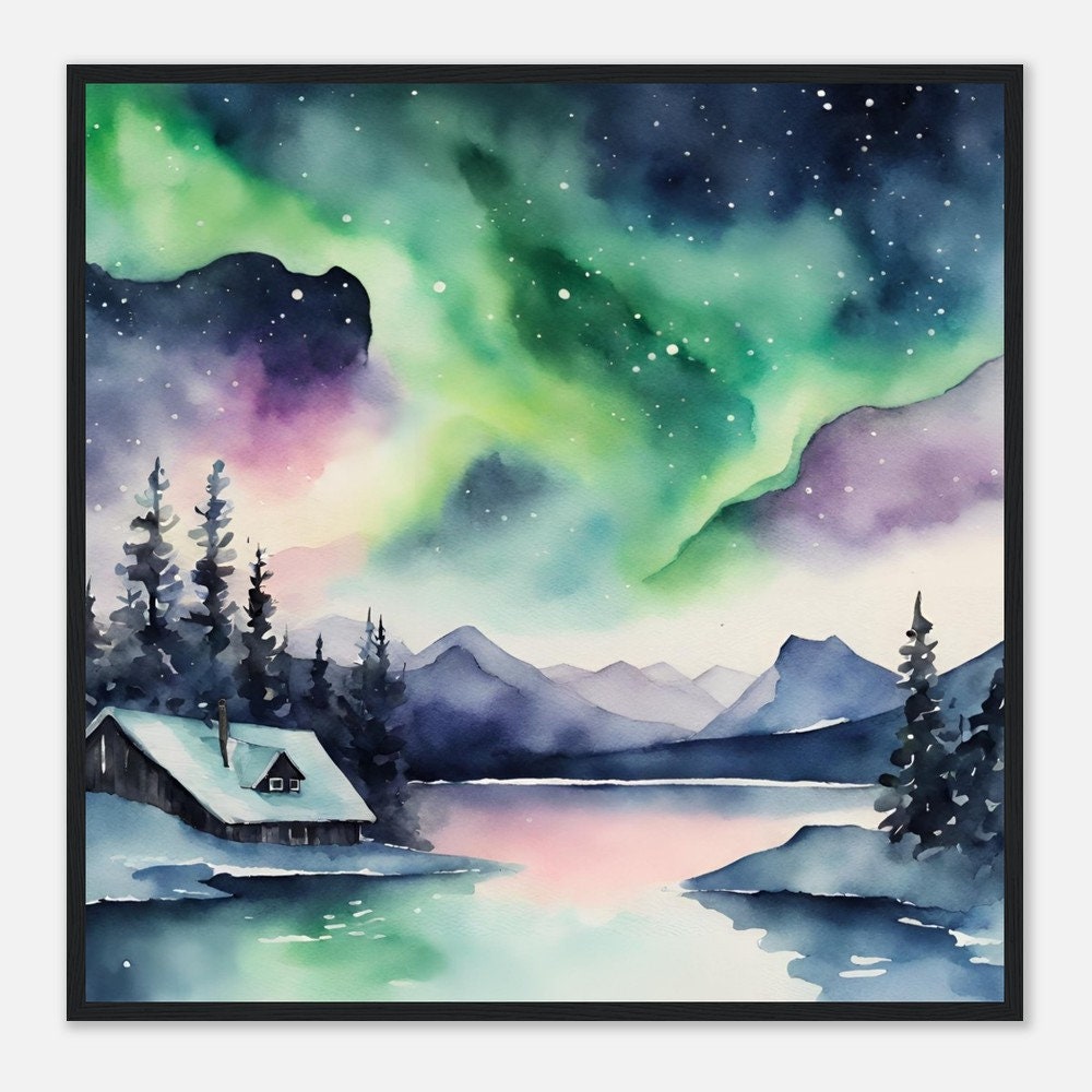 Northern Lights Art, Northern Lights Painting, Northern Lights ...