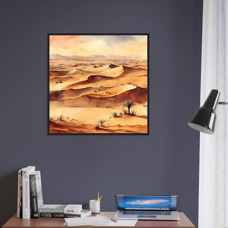 Sahara Desert Art, Sahara Desert Painting, Sahara Desert Watercolor Art ...