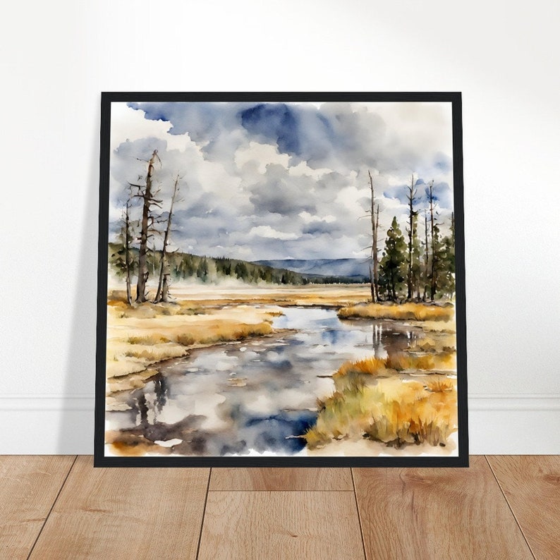 Yellowstone National Park Art, Yellowstone Painting, Yellowstone ...