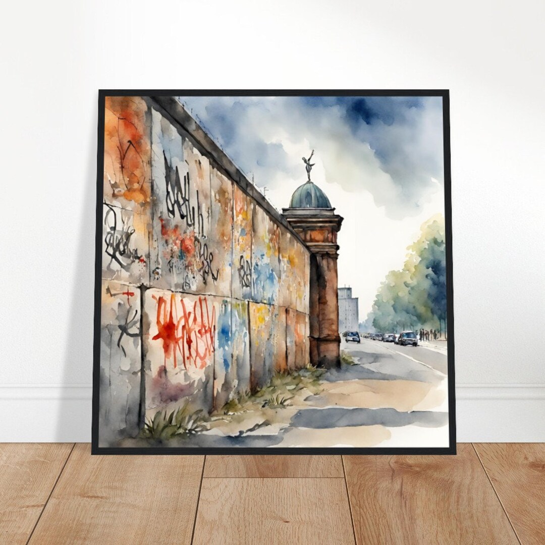 Berlin Wall Art, Berlin Wall Painting, Berlin Wall Watercolor Art ...