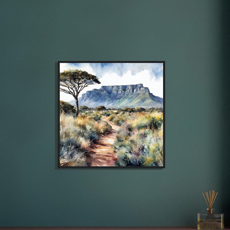 Table Mountain Art, Table Mountain Painting, Table Mountain Watercolor ...