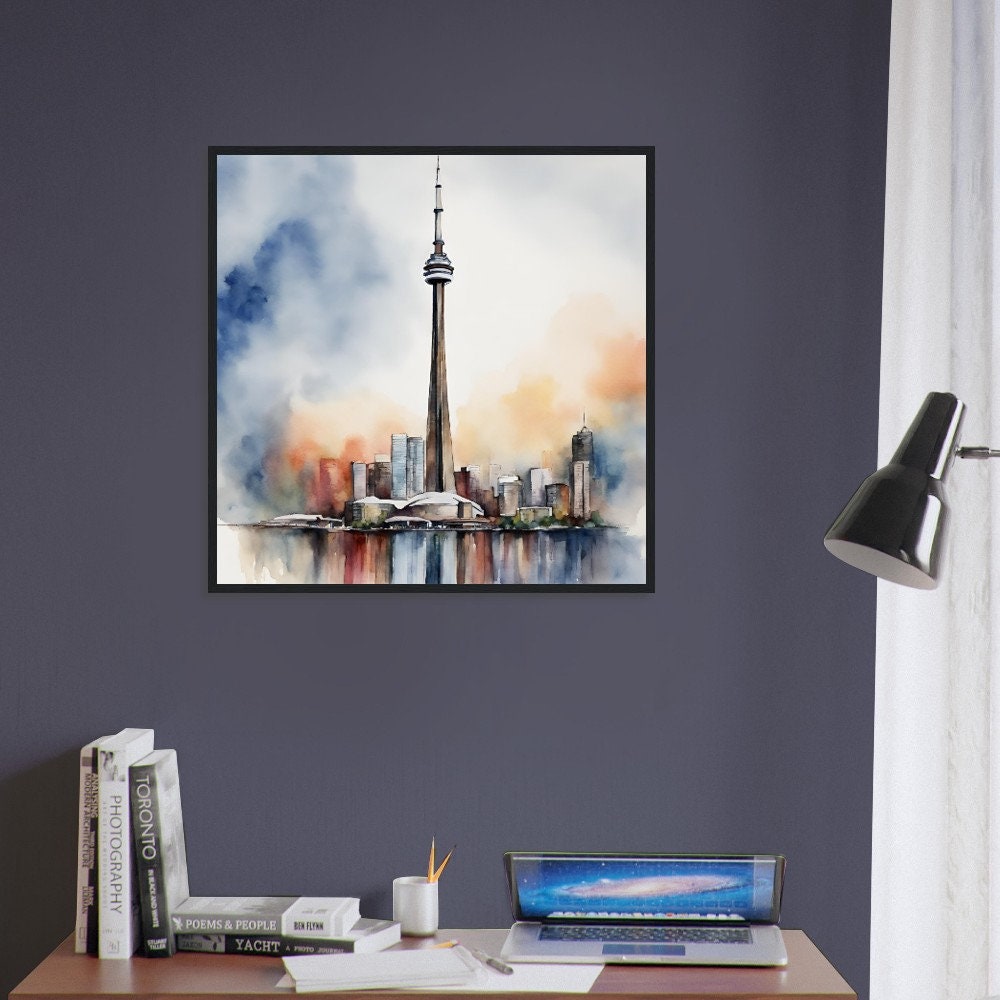 CN Tower Art, CN Tower Painting, CN Tower Watercolor Art, Watercolor ...