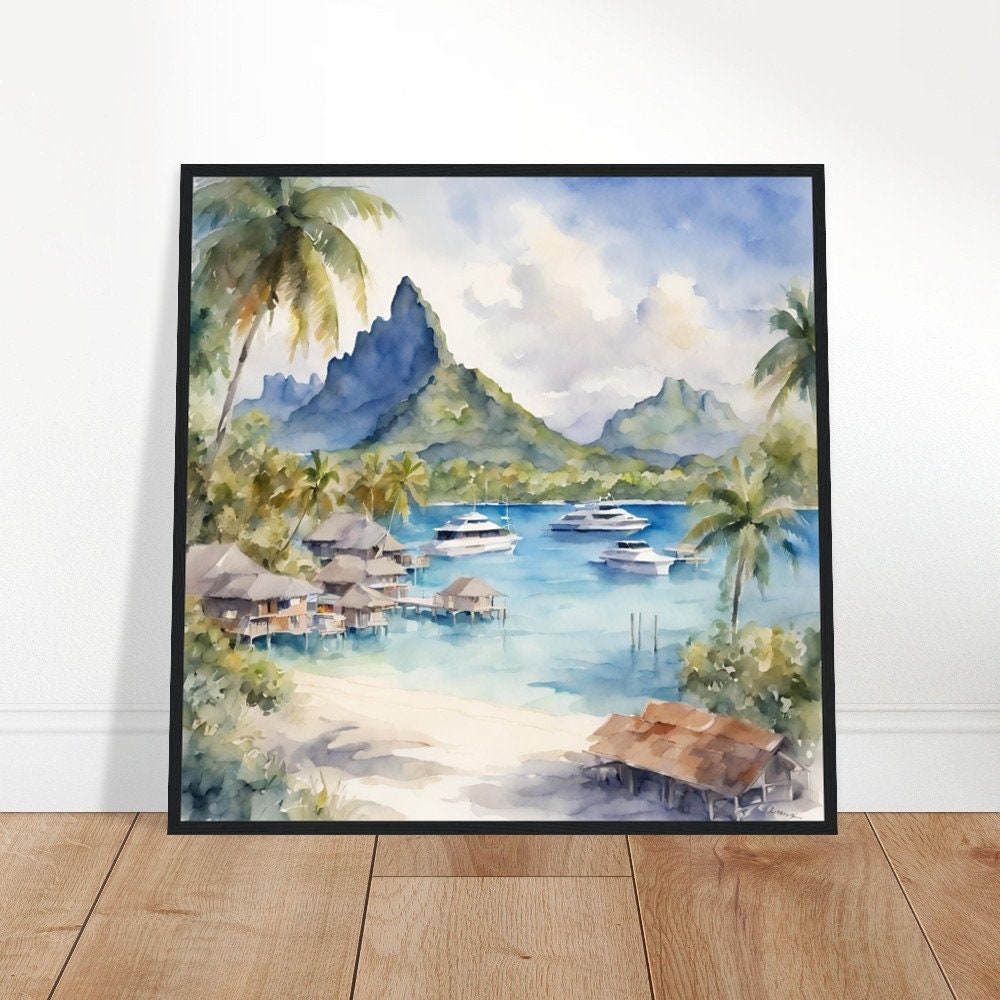 Bora Bora Art Bora Bora Painting Bora Bora Watercolor Art - Etsy