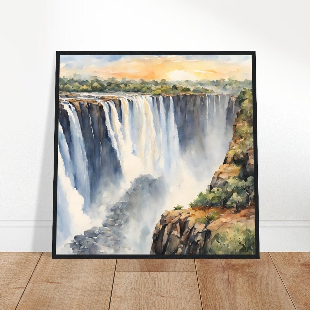 Victoria Falls Art, Victoria Falls Painting, Victoria Falls Watercolor ...