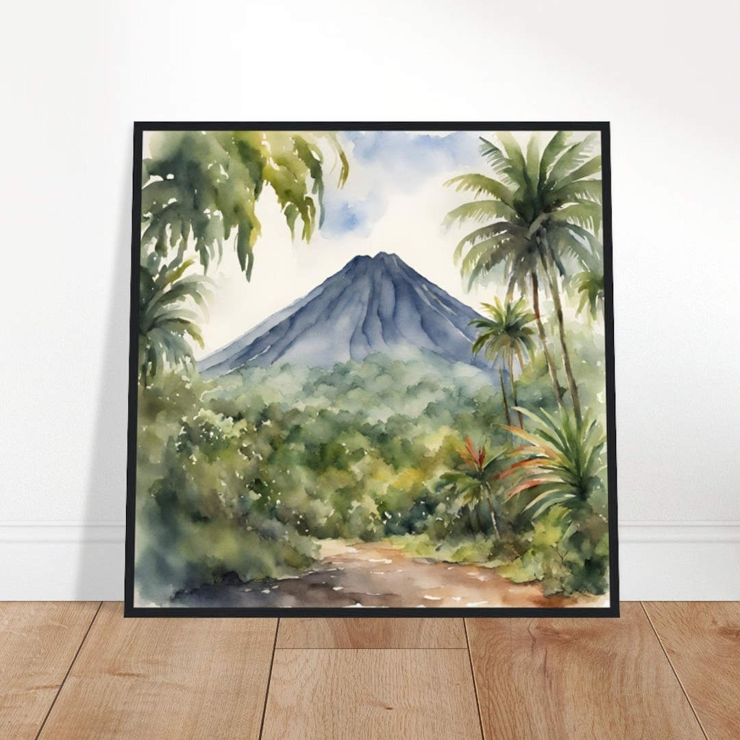 Arenal Volcano Art, Arenal Volcano Painting, Arenal Volcano Watercolor ...