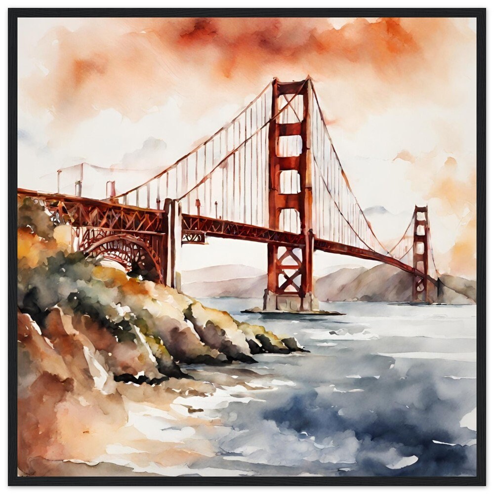 Golden Gate Bridge Art Golden Gate Bridge Painting Golden - Etsy