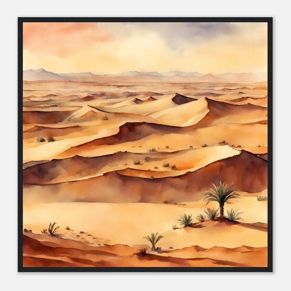 Sahara Desert Art, Sahara Desert Painting, Sahara Desert Watercolor Art ...