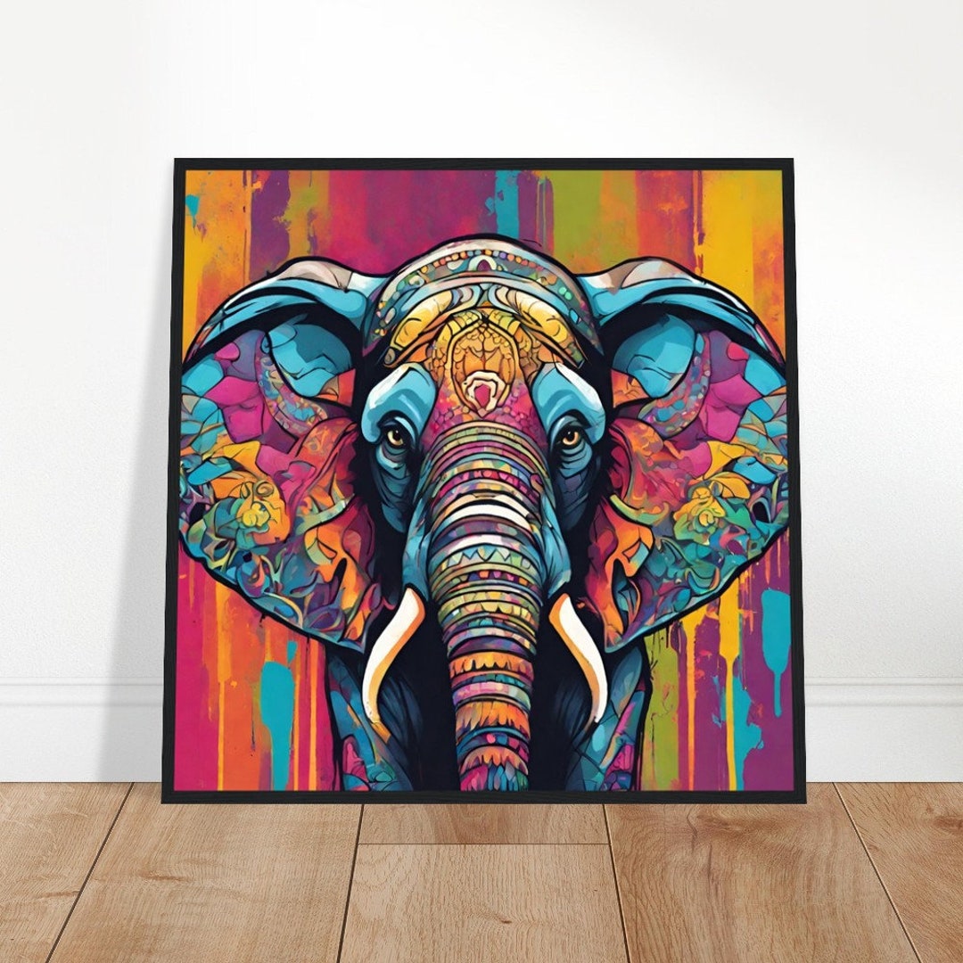 Elephant Pop Art, Elephant Painting, Nature Pop Art, Pop Art Painting ...