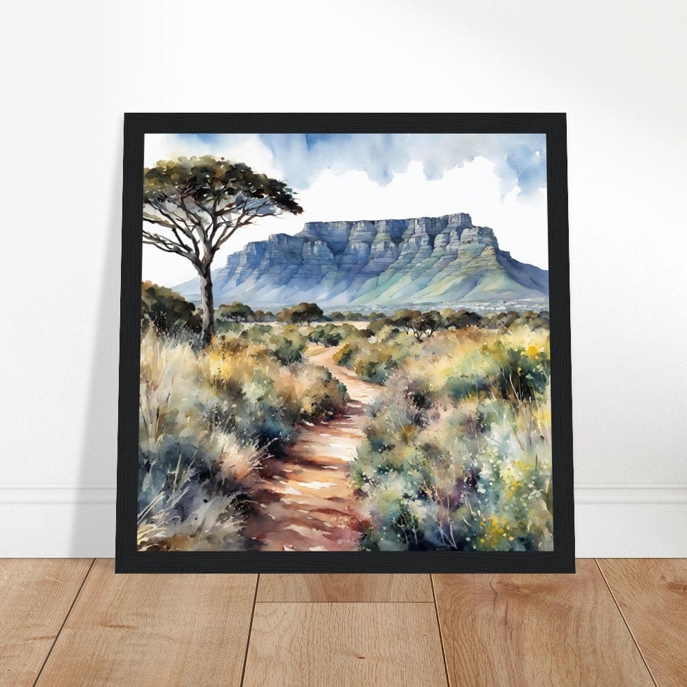 Table Mountain Art, Table Mountain Painting, Table Mountain Watercolor ...