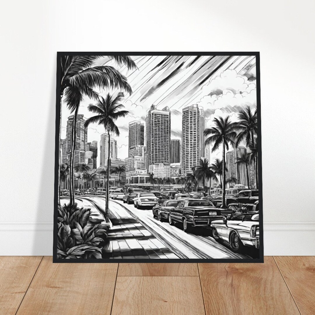 Miami Art, Miami Painting, Miami Line Art, Line Art Painting, Line Art ...