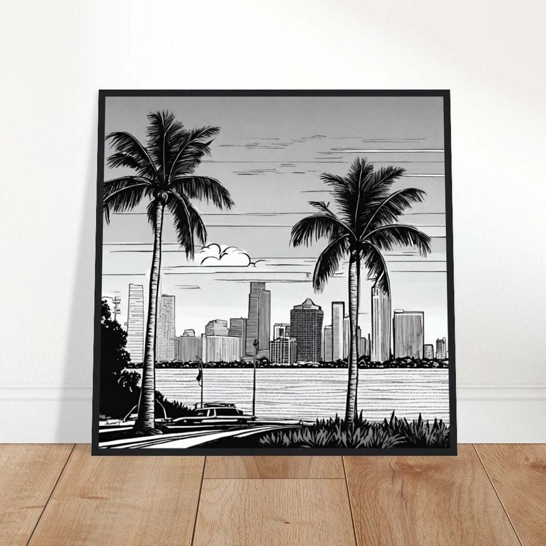 Miami Art, Miami Painting, Miami Line Art, Line Art Painting, Line Art ...