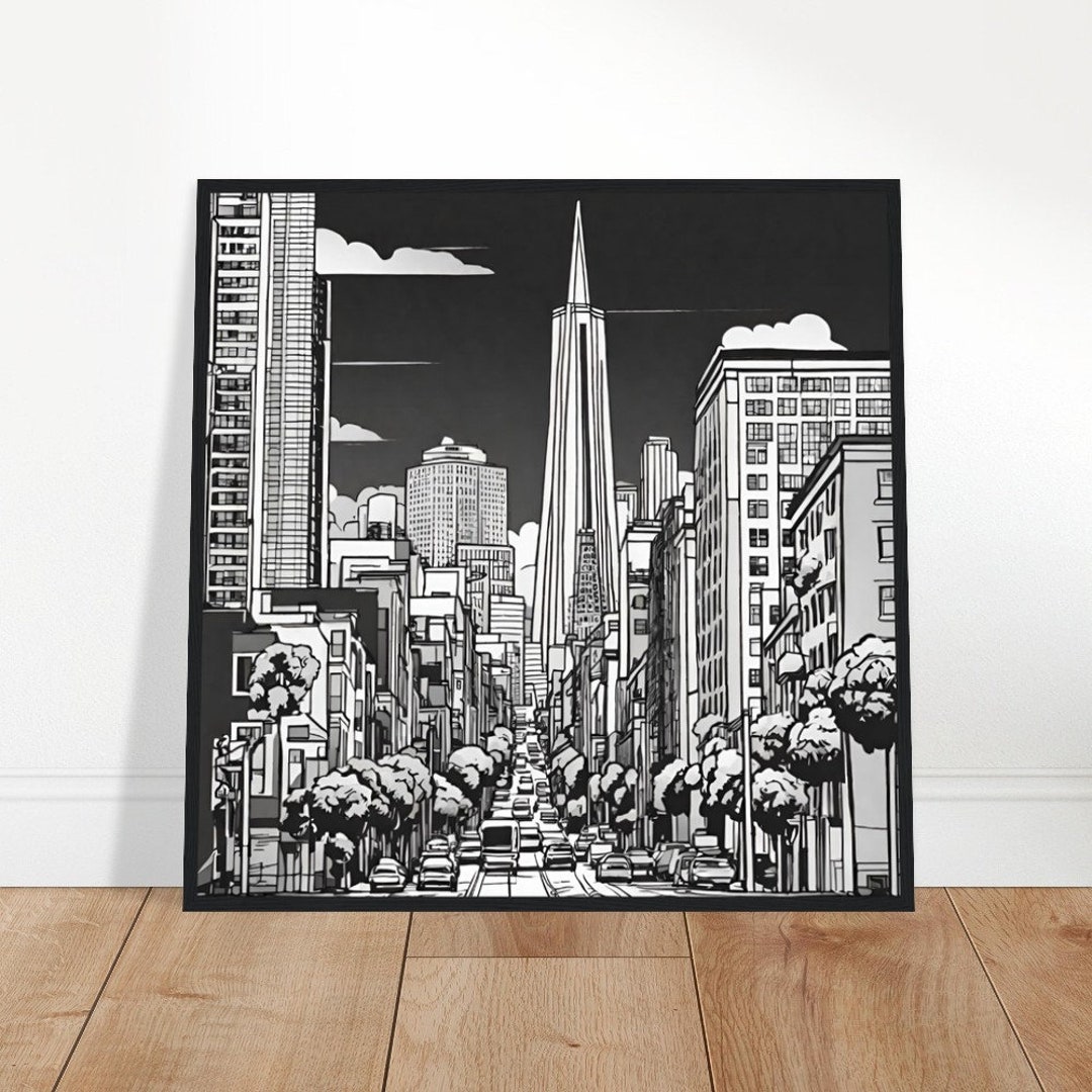 San Francisco Art, San Francisco Painting, San Francisco Line Art, Line ...