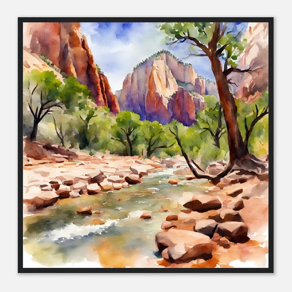 Zion National Park Art, Zion National Park Painting, Zion National Park ...