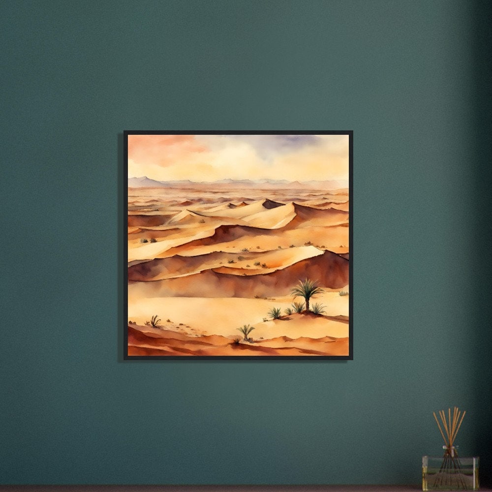 Sahara Desert Art, Sahara Desert Painting, Sahara Desert Watercolor Art ...