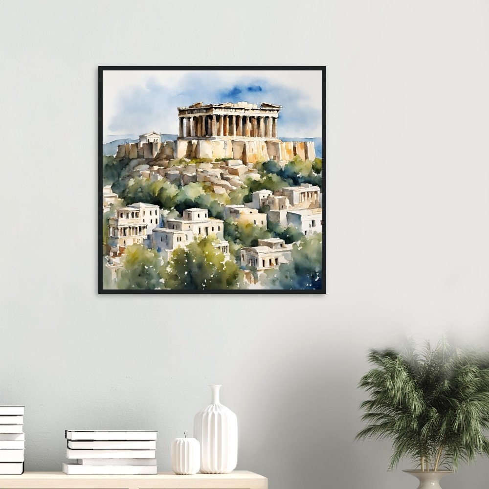 Acropolis Art, Acropolis Painting, Acropolis Watercolor Art, Watercolor ...