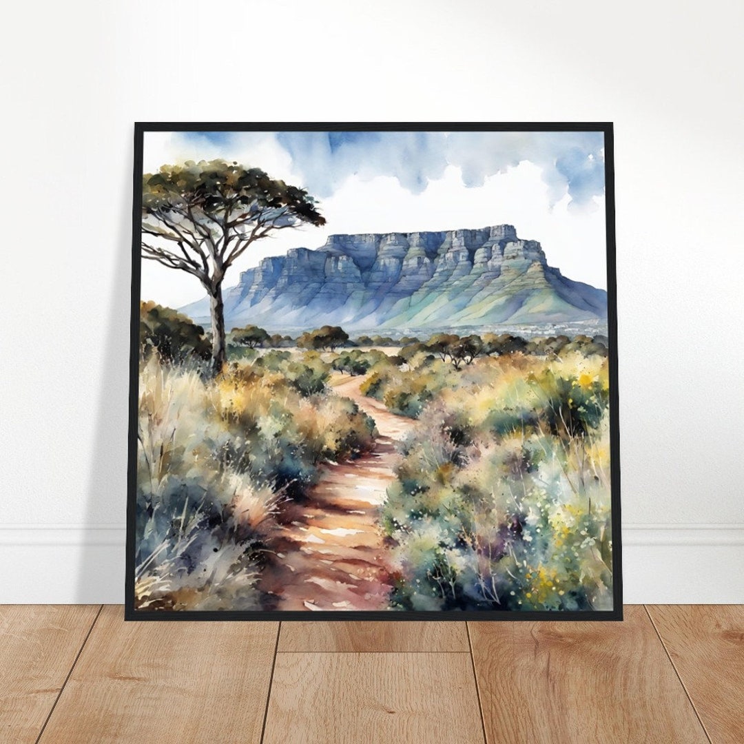 Table Mountain Art, Table Mountain Painting, Table Mountain Watercolor ...