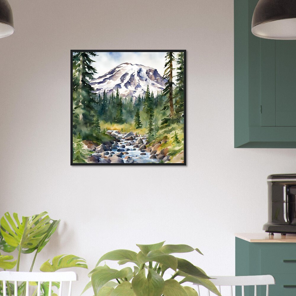 Mount Rainier Art, Mount Rainier Painting, Mount Rainier Watercolor Art ...