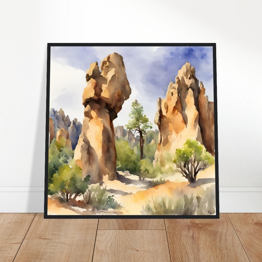 Pinnacles National Park Art, Pinnacles Painting, Pinnacles Watercolor ...