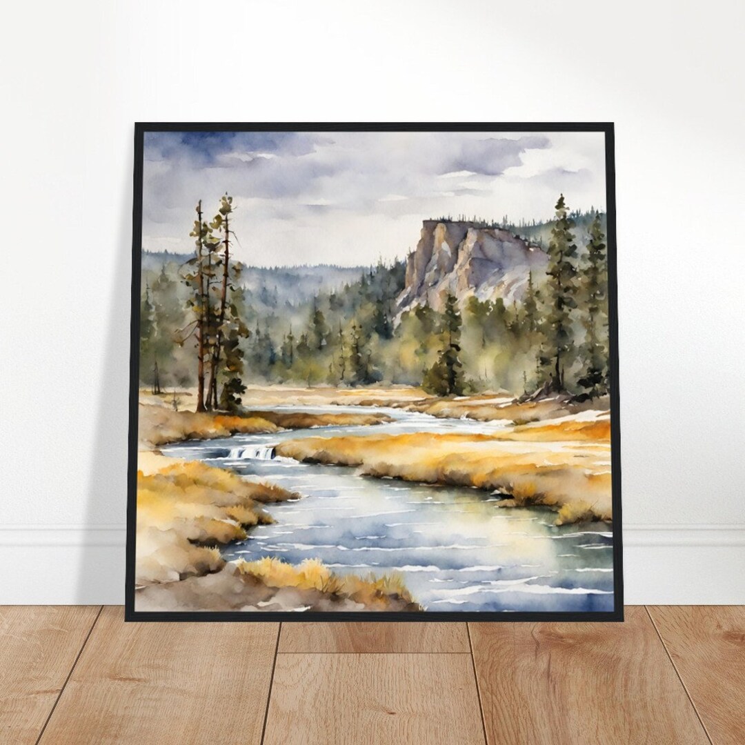 Yellowstone National Park Art, Yellowstone National Park Painting ...