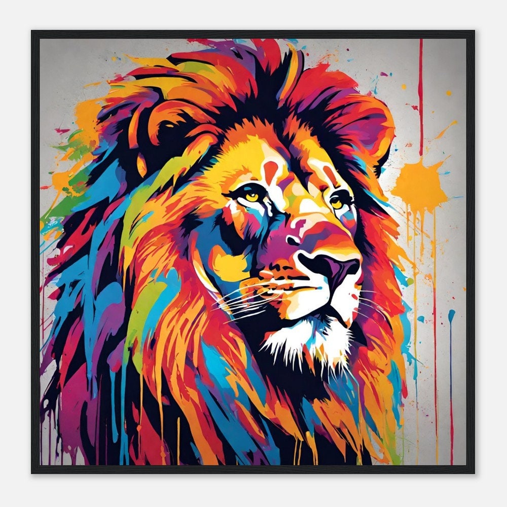 Lion Pop Art, Lion Painting, Nature Pop Art, Pop Art Painting, Pop Art ...