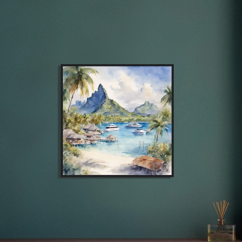 Bora Bora Art Bora Bora Painting Bora Bora Watercolor Art - Etsy