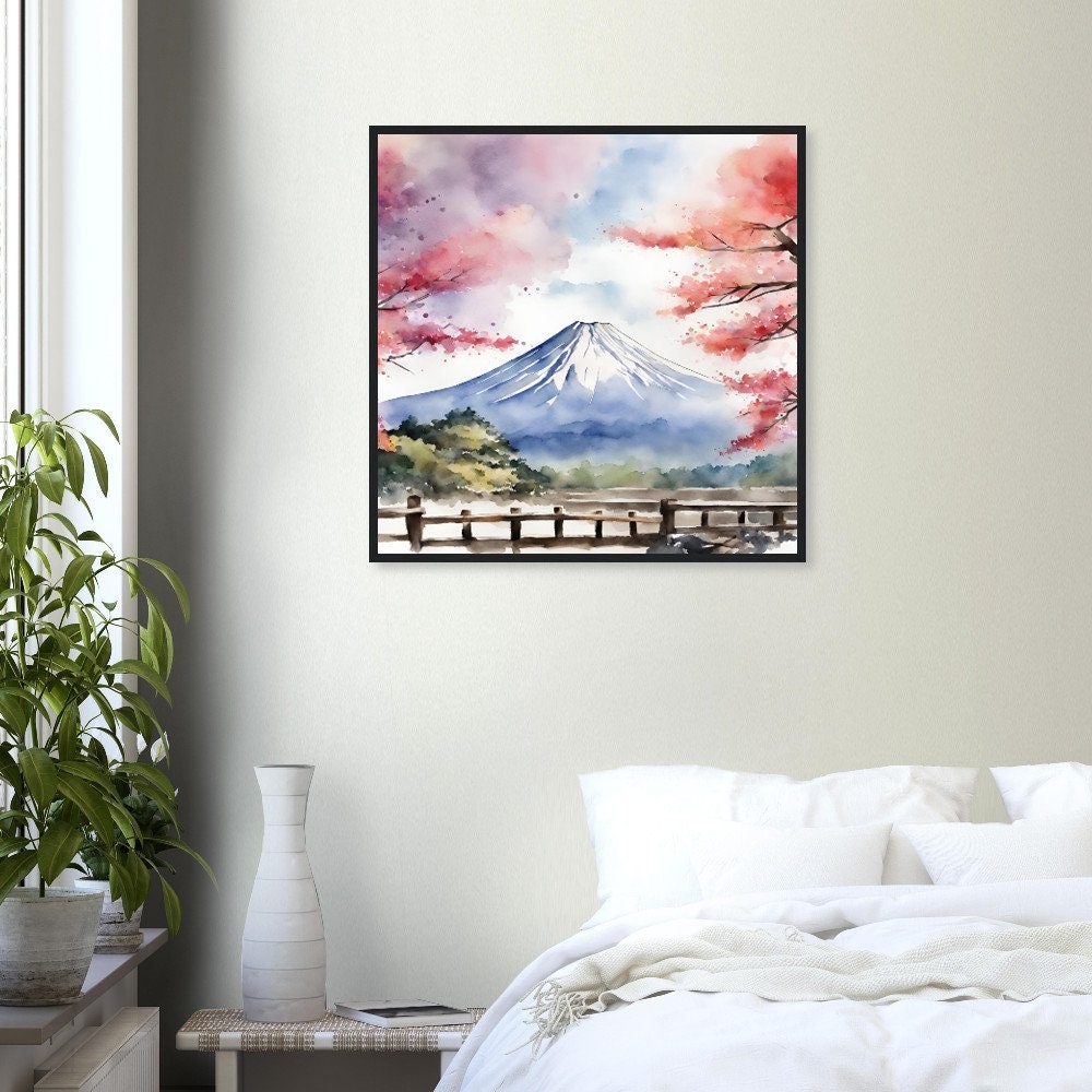 Mount Fuji Art Mount Fuji Painting Mount Fuji Watercolor - Etsy