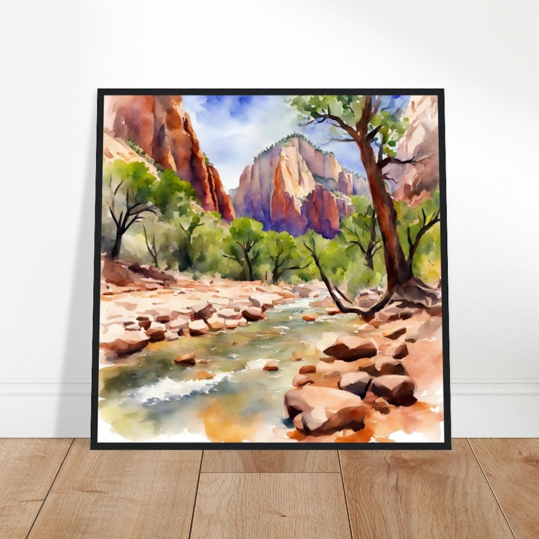 Zion National Park Art, Zion National Park Painting, Zion National Park ...