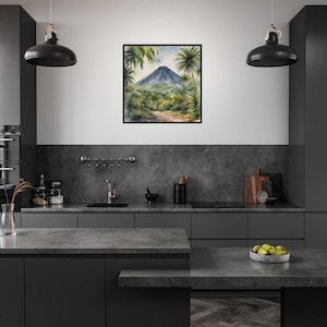 Arenal Volcano Art, Arenal Volcano Painting, Arenal Volcano Watercolor ...