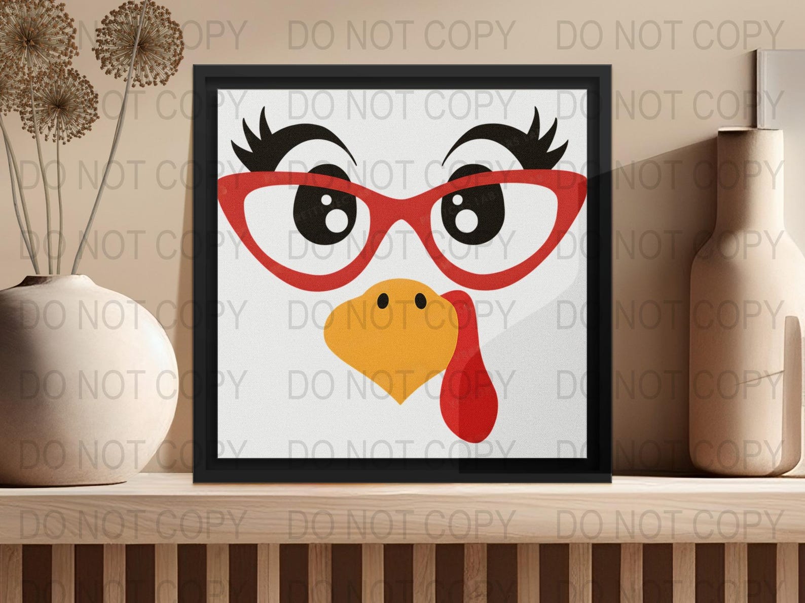 Turkey Face Digital Clipart: Glasses, Fall, Autumn, Thanksgiving, High ...