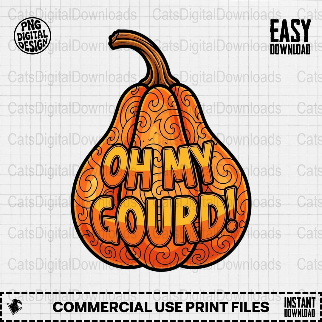 Oh My Gourd Fall Design: Pumpkin Clipart, Halloween Graphic (digital ...