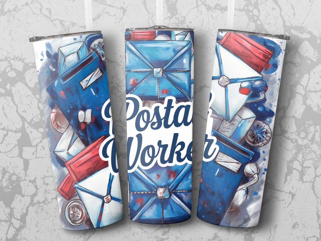Postal Worker Tumbler Sublimation Design: 20 Oz Skinny Tumbler Wrap ...