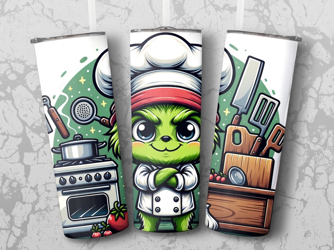 Chef 20 Oz Skinny Tumbler Sublimation Design, Straight & Tapered Wrap ...